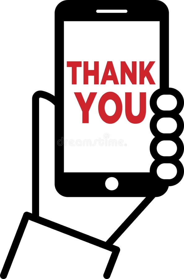 Thank You On Phone Shows Gratitude Texts And Appreciation Stock ...