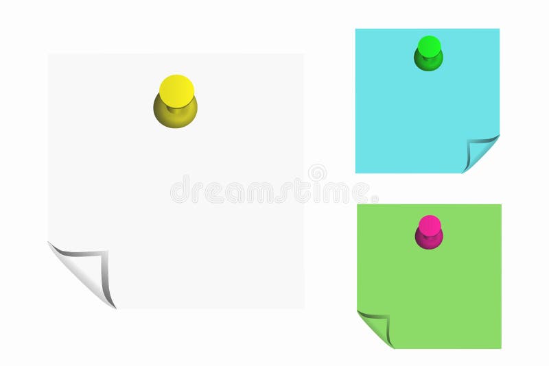 Push pin notes stock vector. Illustration of colorful - 4447352