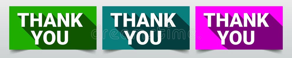 Thank You Long Shadow Flat Icon with a Colorful Combination for ...
