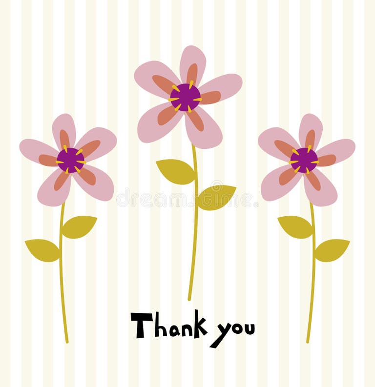 Thank You Vertical Floral Card Stock Illustrations – 282 Thank You ...