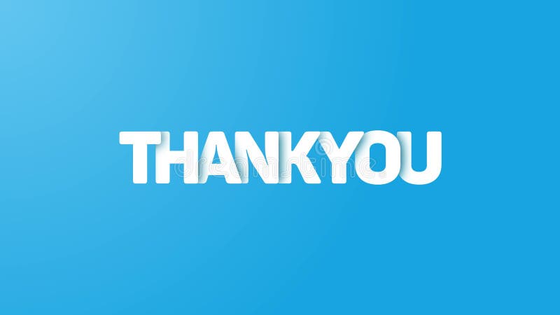 Thank You Animation Text Overlapping Isolated Blue Background Stock ...
