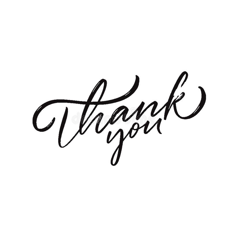 Thank You Black Color Lettering Phrase. Stock Vector - Illustration of ...