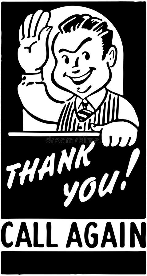 Thank You Call Again stock vector. Illustration of vintage - 42094277