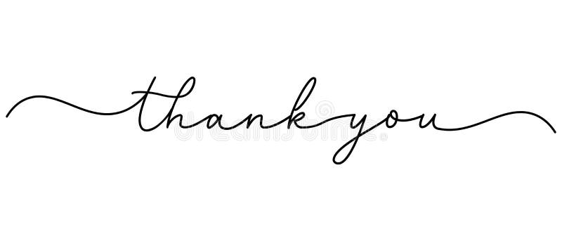 Thank You Calligraphy Text Vector Banner. Modern Typography Script ...