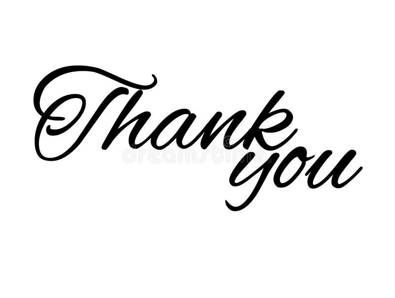 Thank You Calligraphy, , Black Color. Handwritten Stock Illustration ...