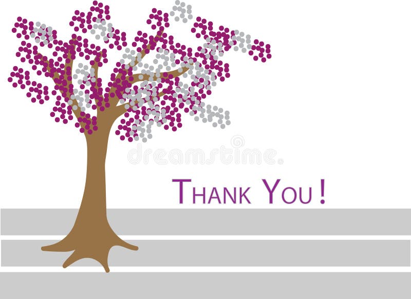 THANK YOU CARD stock vector. Illustration of clip, tree - 6574758