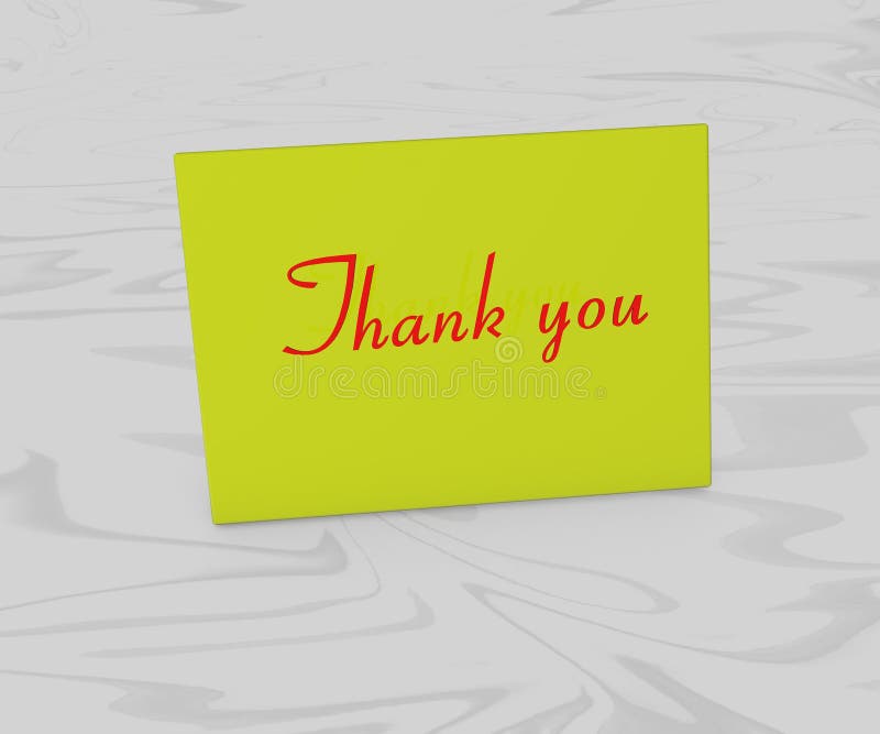 Thank You Card 3d Render Wallpaper Text Stock Illustration ...
