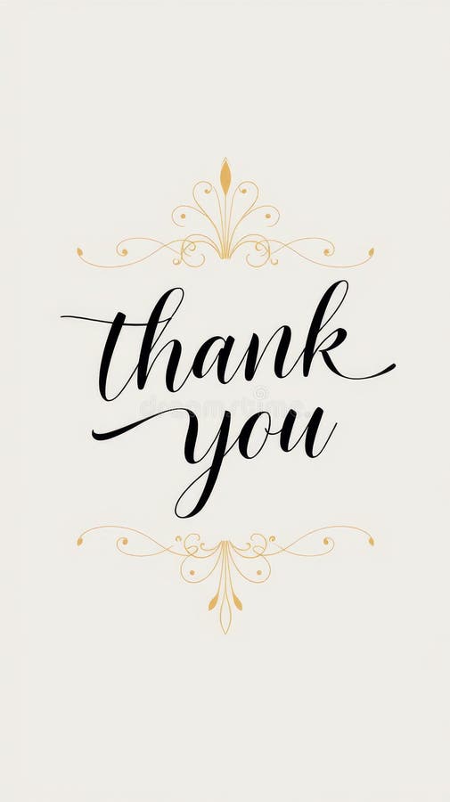 Elegant Thank You Card Design with Decorative Elements and Flowing ...