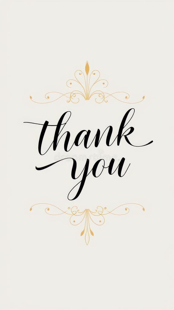 Elegant Thank You Card Design with Decorative Elements and Flowing ...