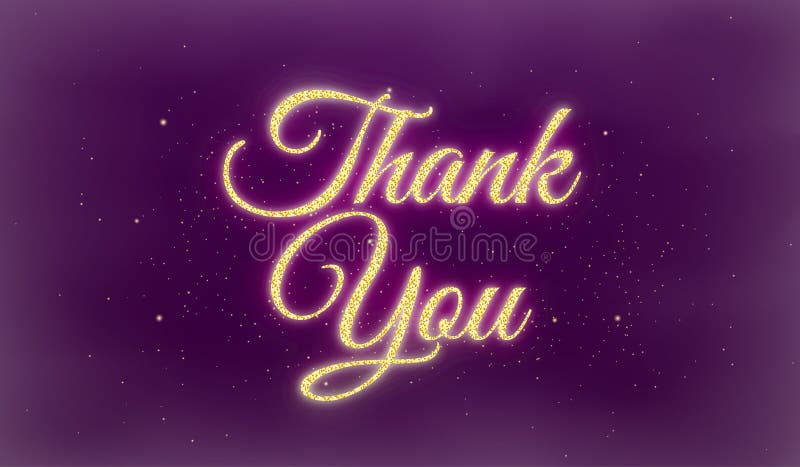 Thank You Card with Glitter Particle Style. Writing an Expression of ...