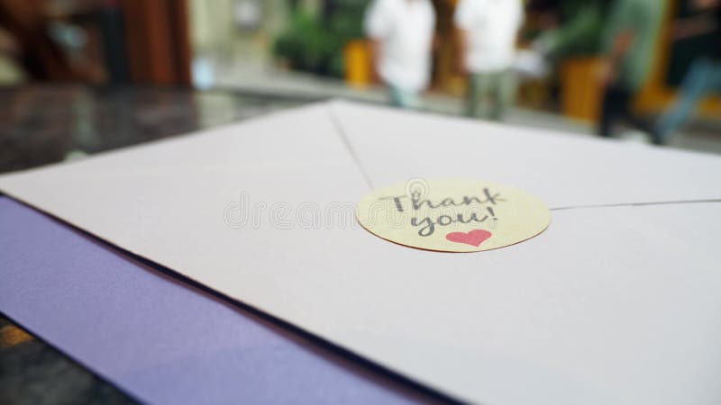 Thank You Card on a Table in a Cozy Cafe Stock Video - Video of ...