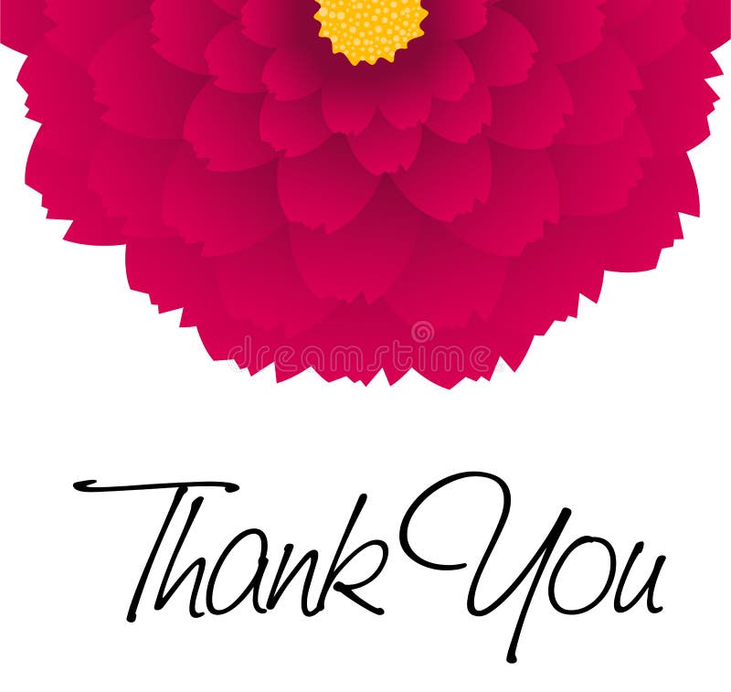 Floral Spring Vector Thank You Pink Flowers Card Stock Vector ...