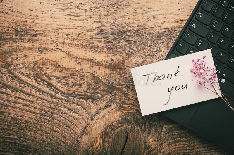 Thank You Concept on the Sticky Note Paper on Notebook Stock Photo ...