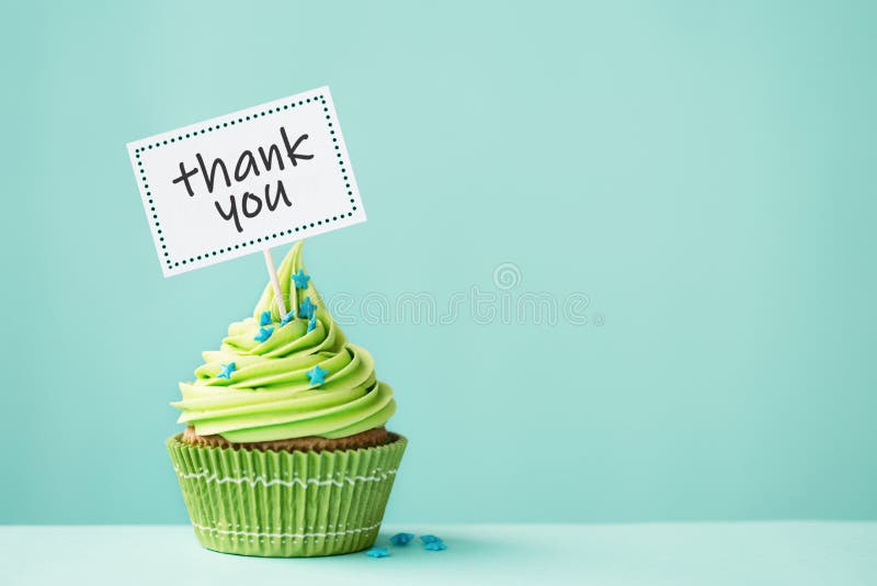 Thank you cupcake stock image. Image of frosted, baking - 182473361