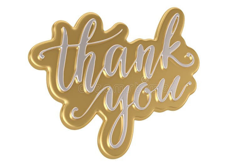 Thank You Word 3D Logo Isolated on White Background 3D Illustration ...