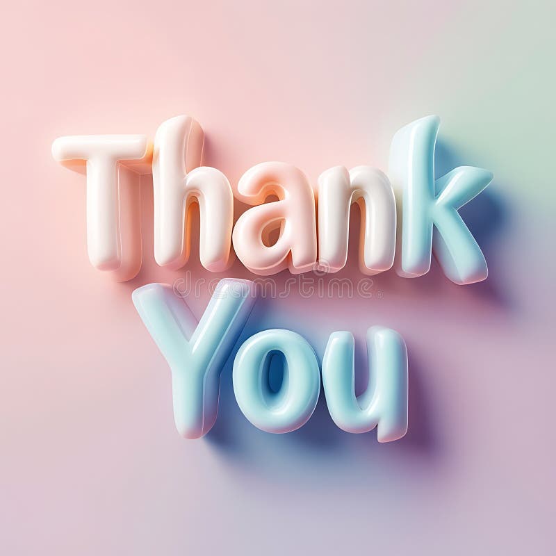 Thank You in 3D Pastel Letters Stock Illustration - Illustration of ...