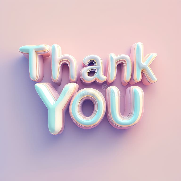 Thank You in 3D Pastel Letters Stock Illustration - Illustration of ...