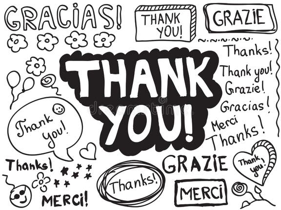 Thank you doodle stock vector. Illustration of graphic - 26538170
