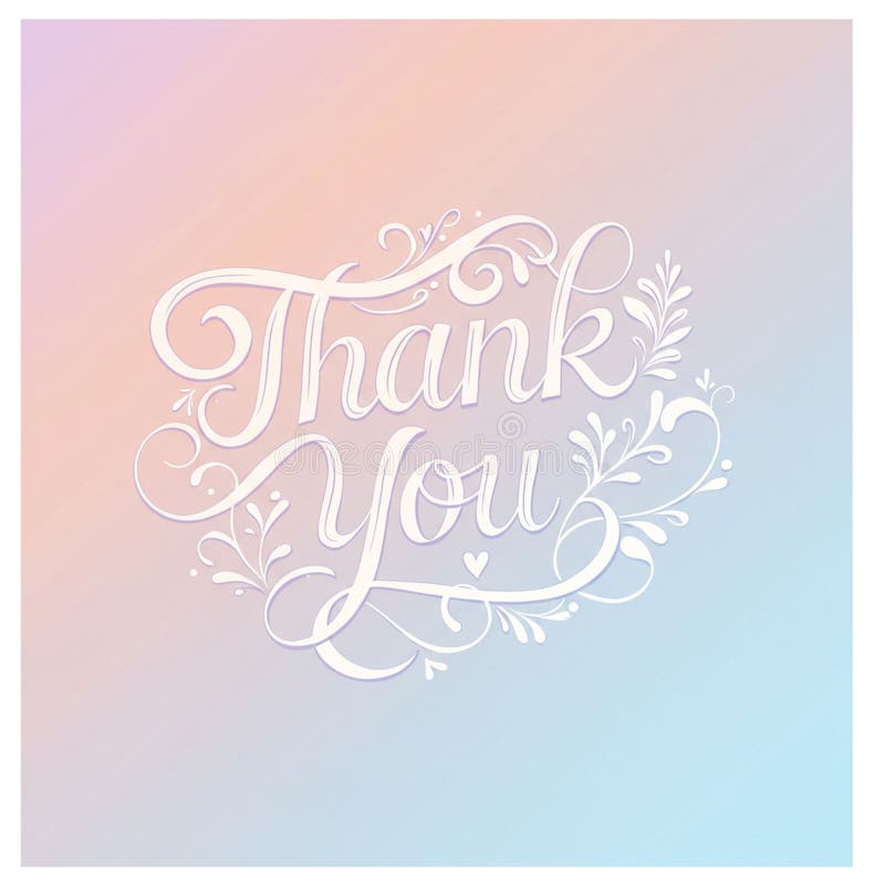 "Thank You" is Elegantly Written in White Script with Decorative ...