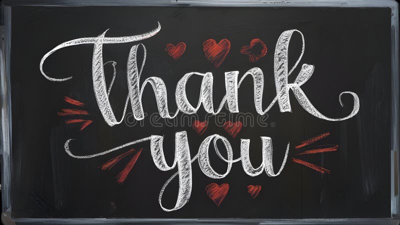 Thank You! Expression on a Blackboard. an Abstract Business Message of ...