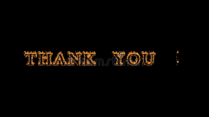 Thank You ! Fire Text Effect Black Background Stock Video - Video of ...