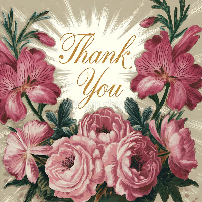Thank You Text with Spring Flowers, Thank You Flowers Heart Stock ...