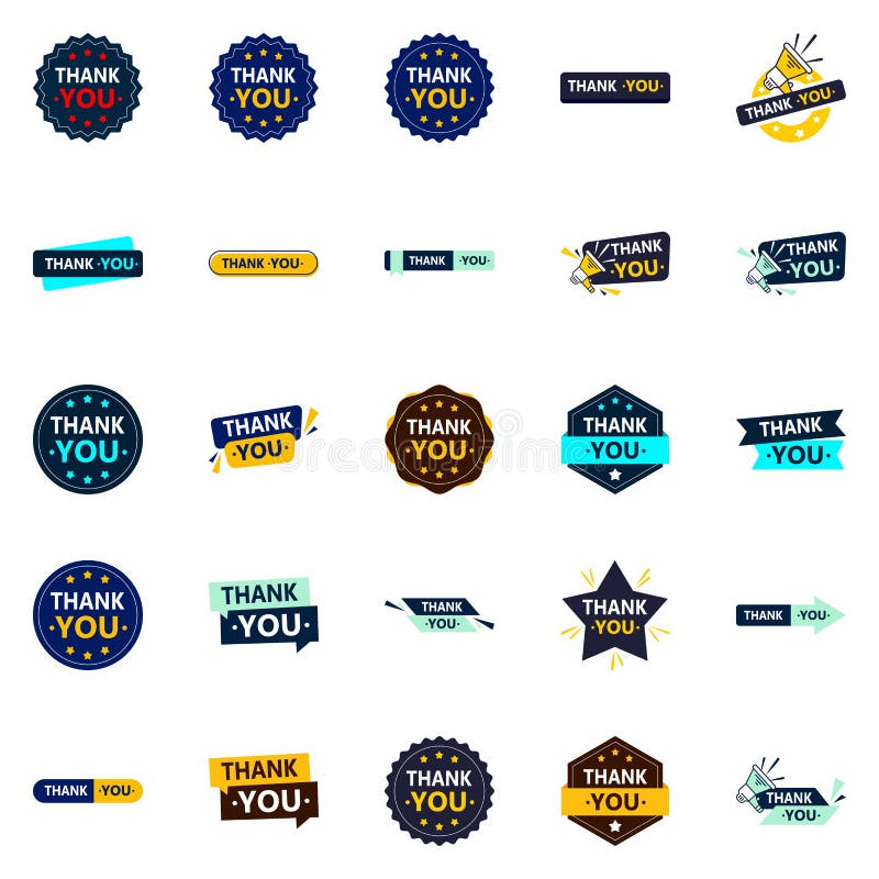 Thank You 25 Fresh Vector Elements To Show Your Appreciation Stock ...