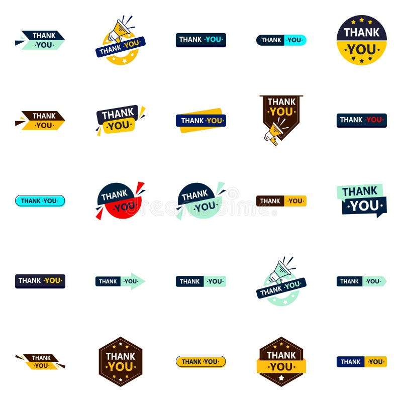 Thank You 25 Fresh Vector Elements To Show Your Gratitude Stock Vector ...