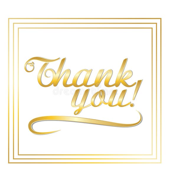 Thank you gold text stock vector. Illustration of graphic - 73353201