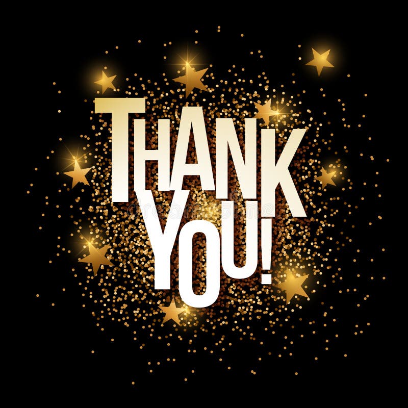 Thank You Golden Glitter Background Banner. Stock Vector - Illustration ...