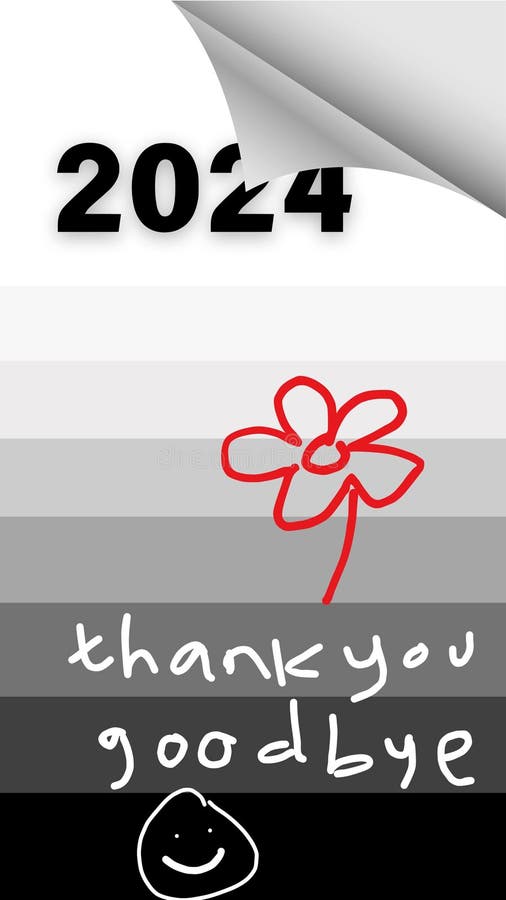 Thank you and goodbye 2024 stock illustration. Illustration of ...