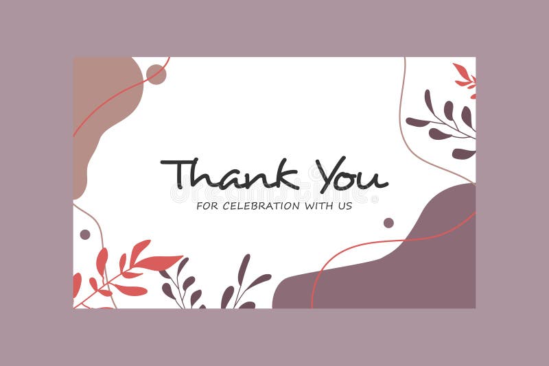 Thank You Greeting Card Modern and Abstract Template Design Stock ...