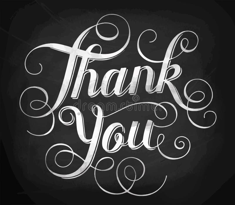 THANK YOU Hand Lettering (vector) Stock Vector - Illustration of ...
