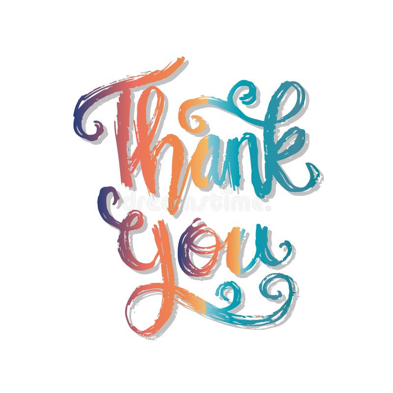 Thank You Hand Lettering Calligraphy. Stock Illustration - Illustration ...