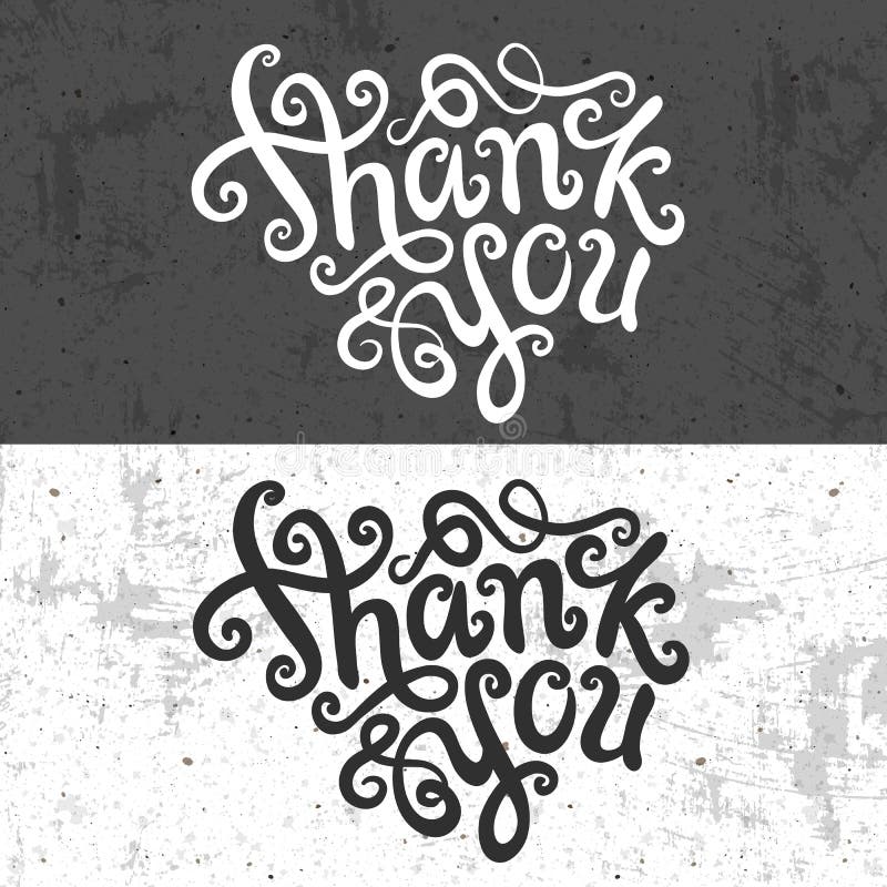 Thank You hand lettering stock vector. Illustration of motivation ...
