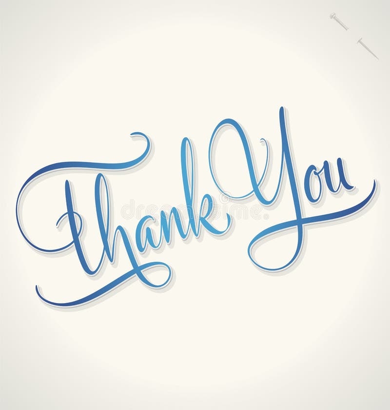 THANK YOU Hand Lettering (vector) Stock Vector - Illustration of ...