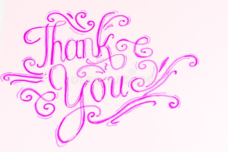 Thank You Handwritten Calligraphy Stock Illustration - Illustration of ...