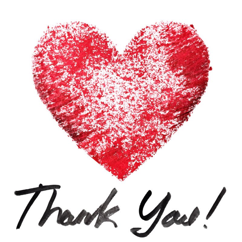 Thank You - Heart and Lettering Stock Illustration - Illustration of ...