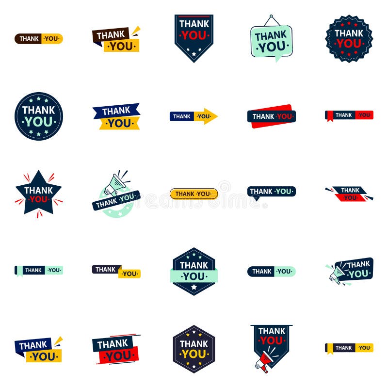 Thank You 25 High Quality Vector Elements for Conveying Thanks Stock ...