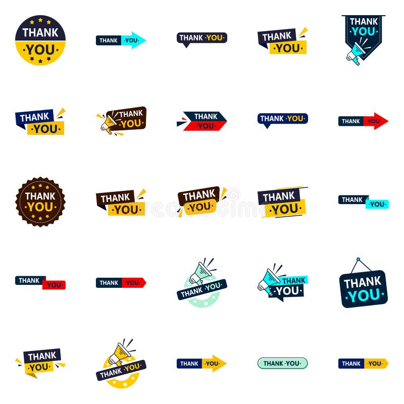 Thank You 25 High Quality Vector Elements for Conveying Thanks Stock ...