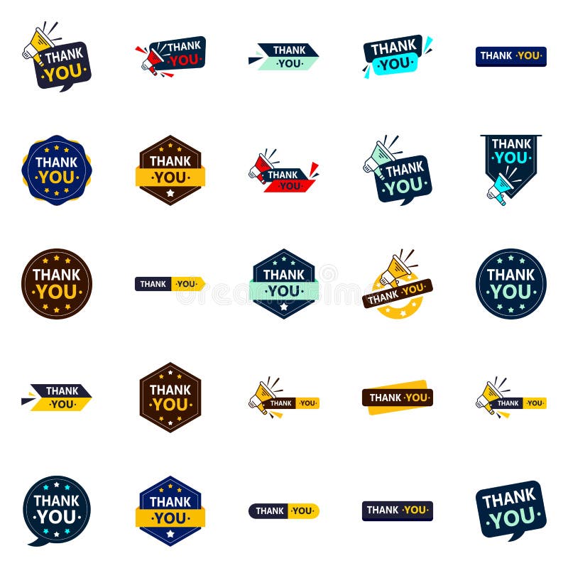 Thank You 25 High Quality Vector Elements To Show Your Recognition ...