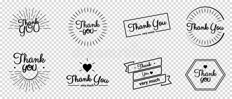 Thank You Icon Set - Different Vector Illustrations Isolated on ...
