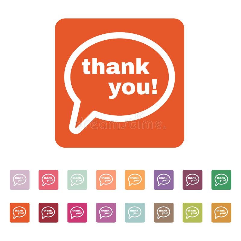 The Thank You Icon. Thanks Symbol. Flat Stock Vector - Illustration of ...