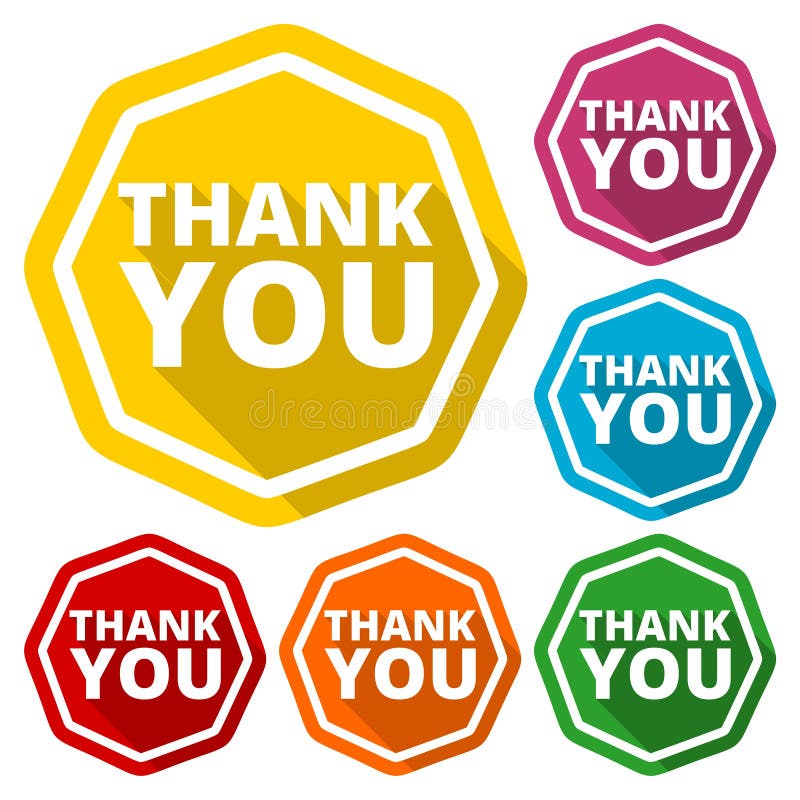 Thank you icons set stock vector. Illustration of message - 93730194