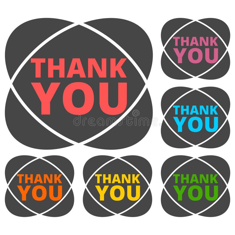 Thank you icons set stock vector. Illustration of message - 93730194