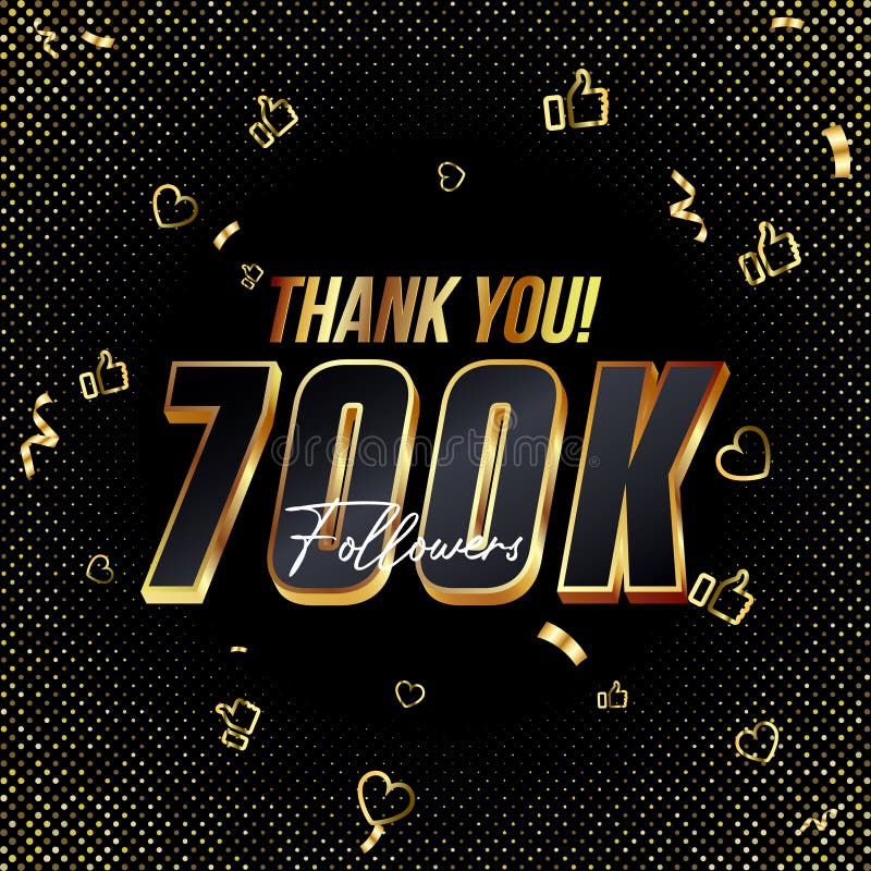 Thank You 60K Followers 3d Gold and Black Font and Confetti. Vector ... Thank You 60K Followers 3d Gold and Black Font and Confetti. Vector ...