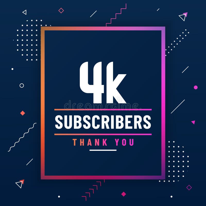 Thank You 4K Subscribers, 4000 Subscribers Celebration Modern Colorful ...