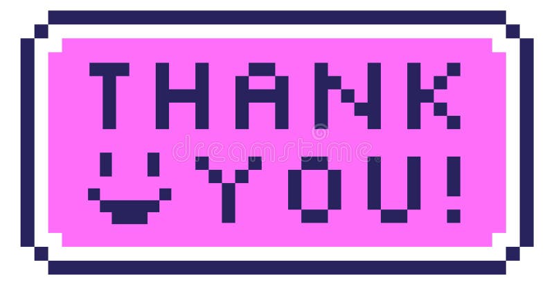 Thank You Label in Pixel Style. Retro Style Message Stock Illustration ...