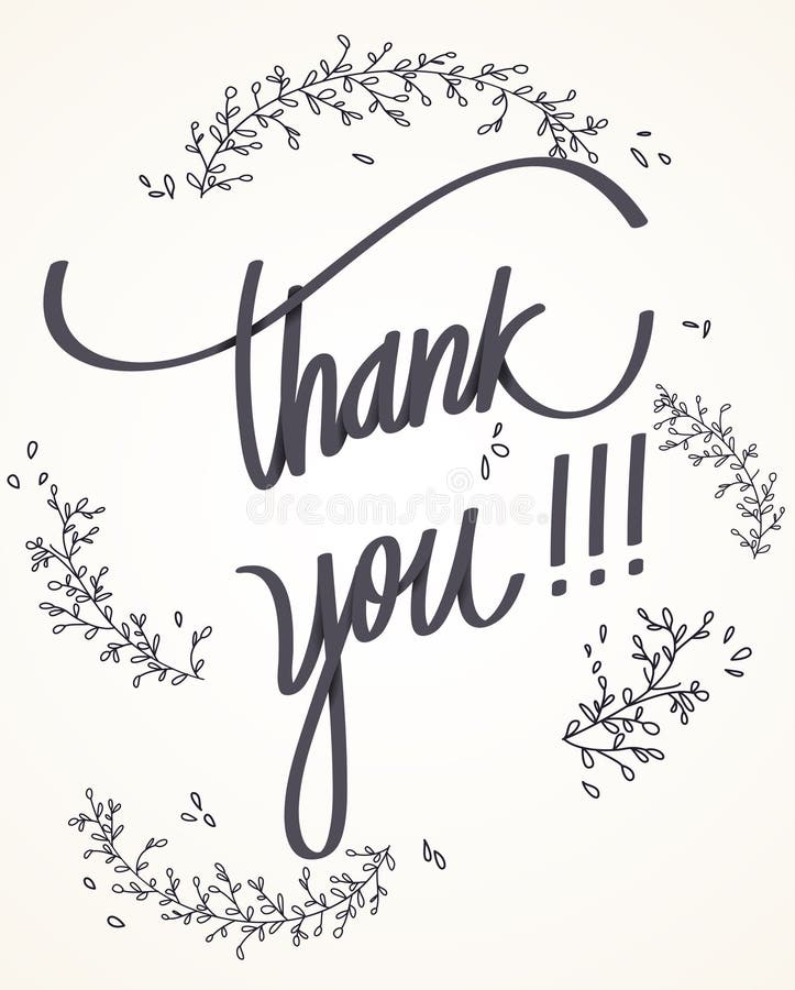 Thank You Lettering for Decorative Card Stock Vector - Illustration of ...