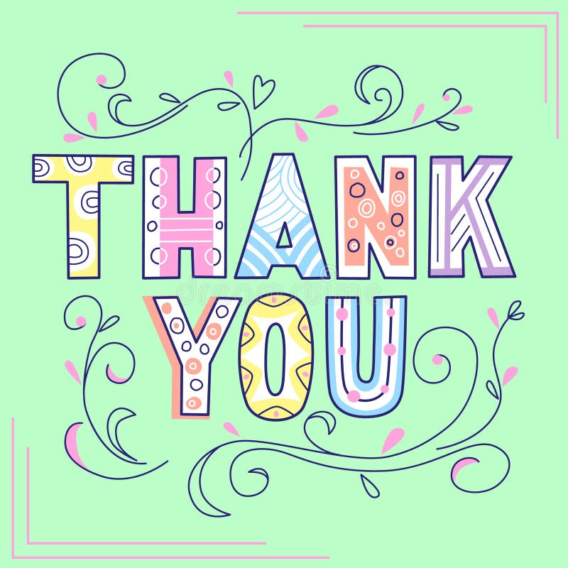 Thank You Multicolor Lettering 3d Text Icon Hand Drawn, Thanksgiving ...